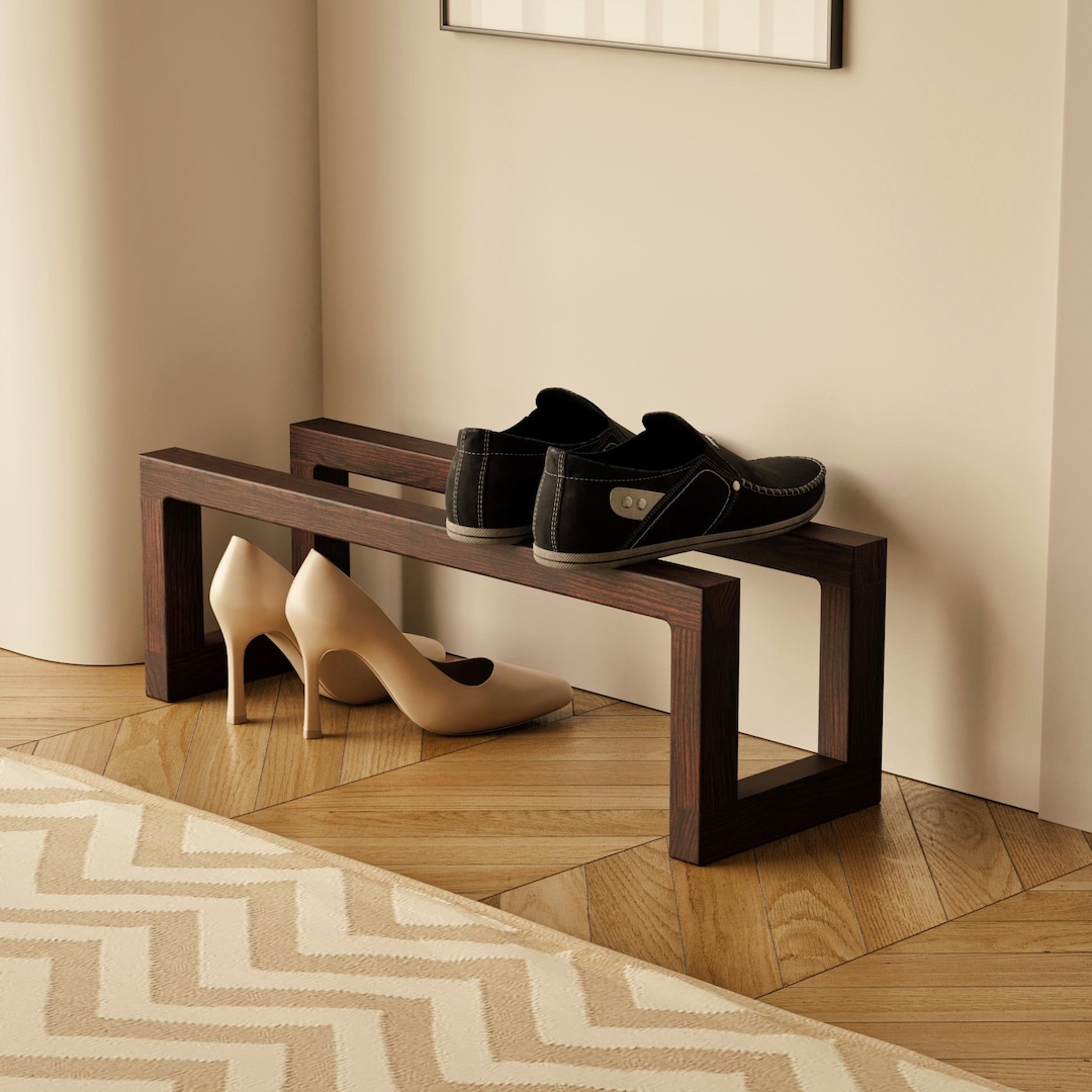 Solid Oak Shoe Rack, Custom Oak Furniture for Home, Durable and Eco ...