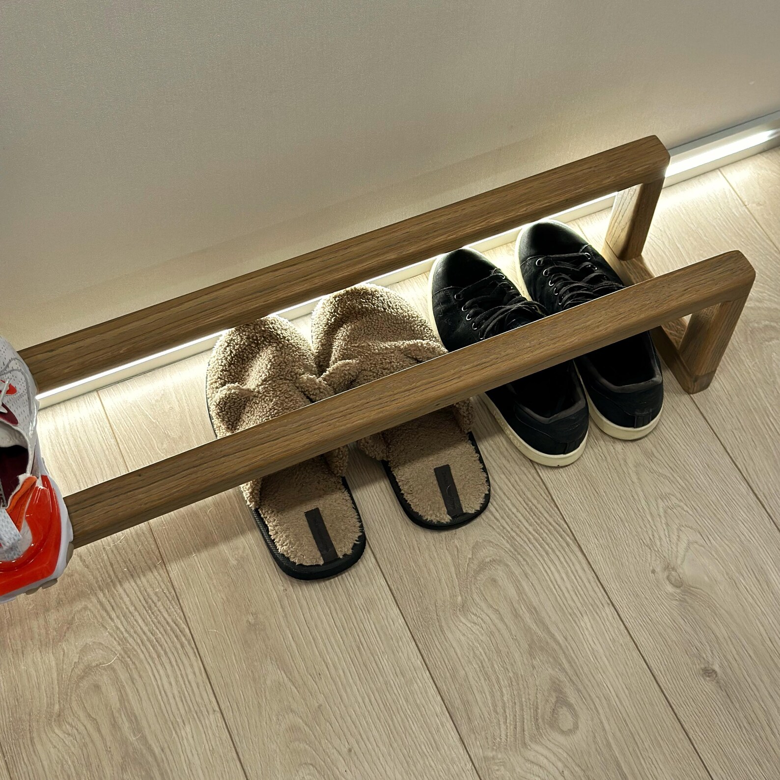 Solid Oak Shoe Rack, Handmade Oak Organizer for Entryway, Durable and ...