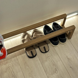 Solid Oak Shoe Rack, Handmade Oak Organizer for Entryway, Durable and ...