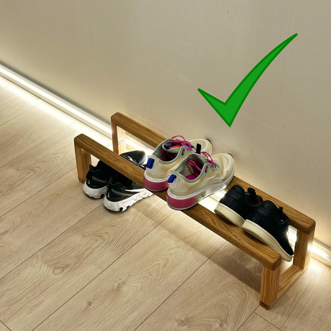 Handcrafted Solid Oak Shoe Rack With Natural Wood Finish Durable ...