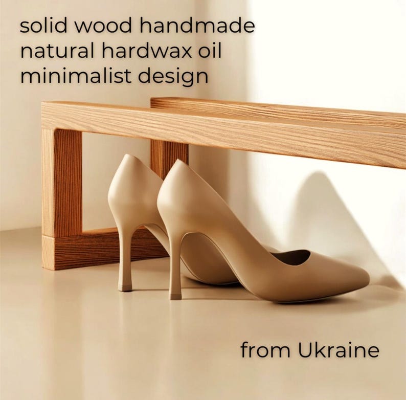 Solid Oak Shoe Rack, Custom Oak Furniture for Home, Durable and Eco ...