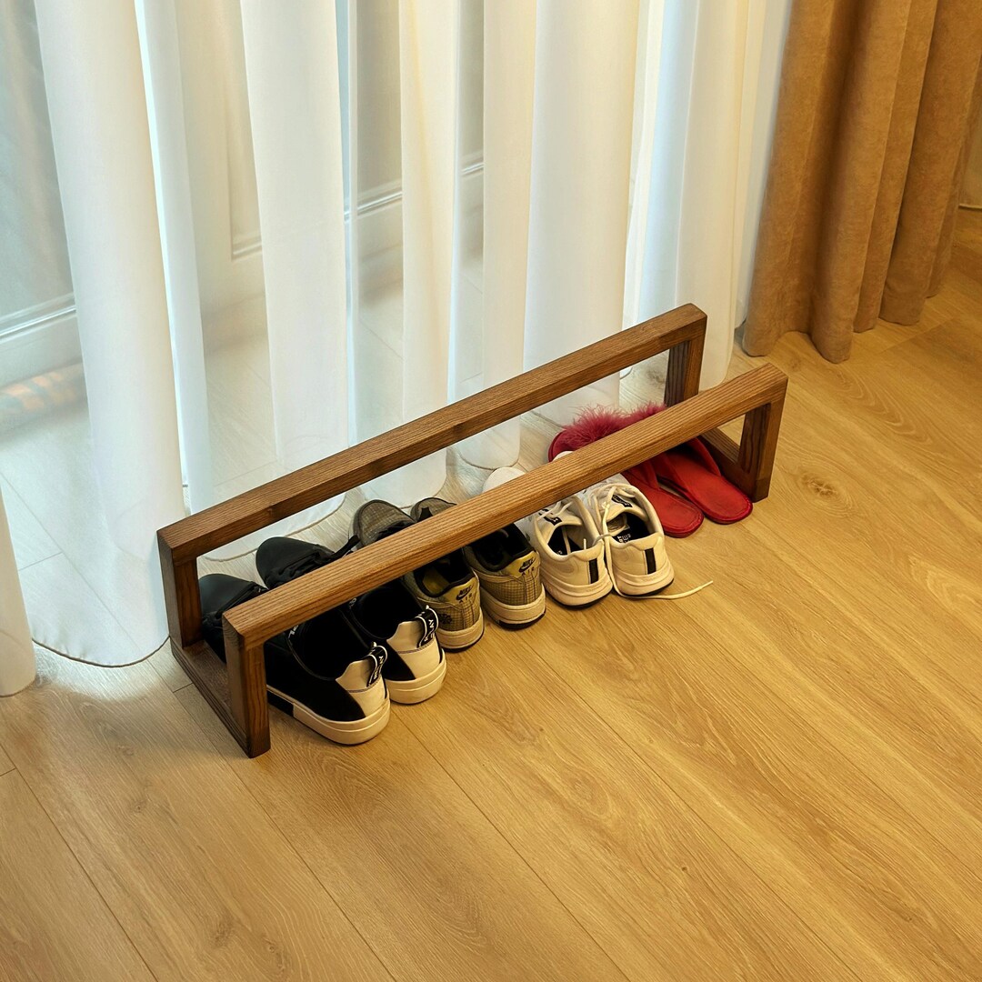 Solid Oak Shoe Rack in Custom Color – Handmade, Durable Shoe Organizer ...