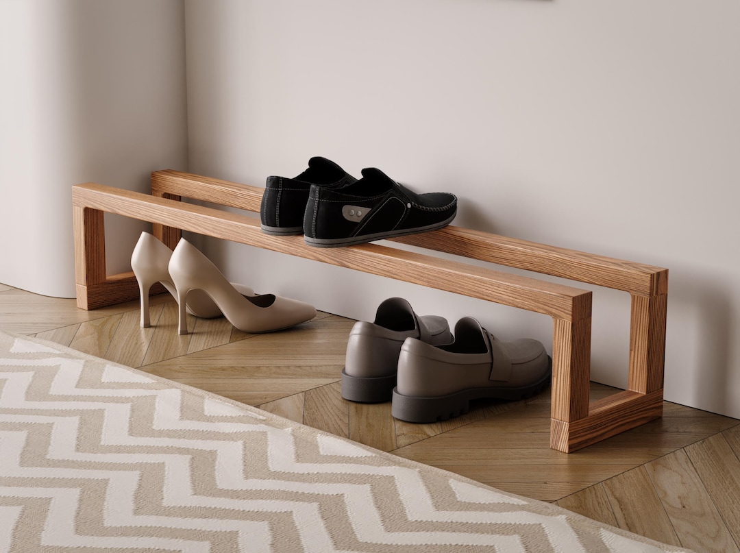 Durable Solid Oak Shoe Rack, Handmade Eco-friendly Shoe Storage Shelf ...