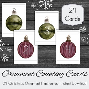 Christmas Counting Flashcards, Preschool Christmas Printables ...