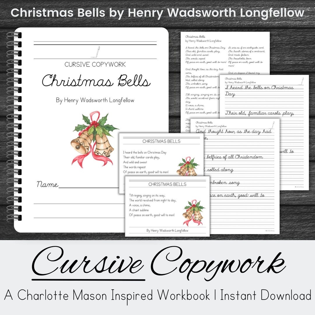 Cursive Copywork Christmas Poem, Cursive Writing Practice Sheets ...