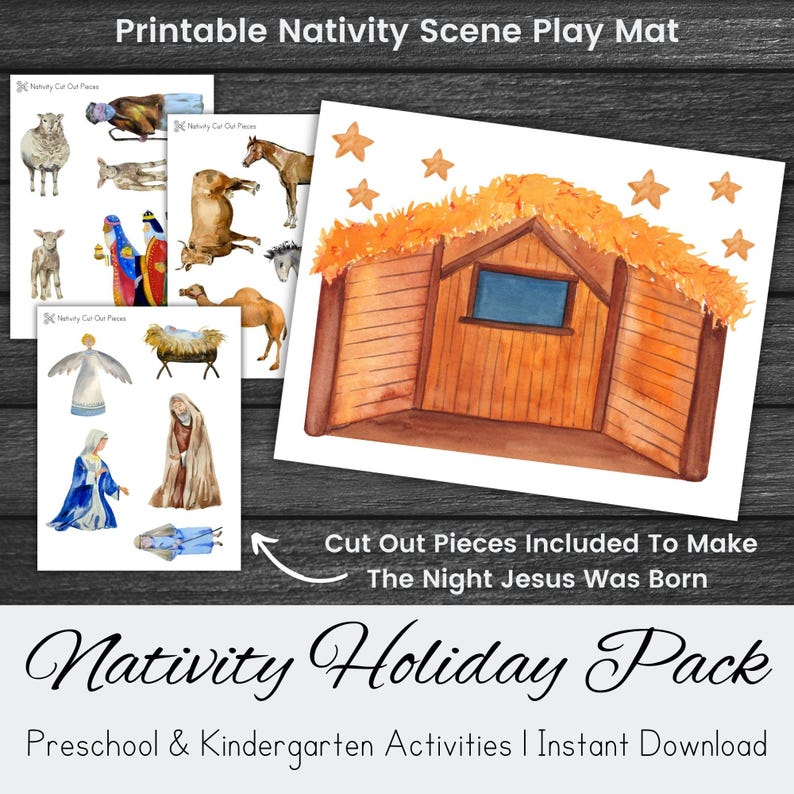 Nativity Holiday Printable Activities Pack, Christmas Nativity ...