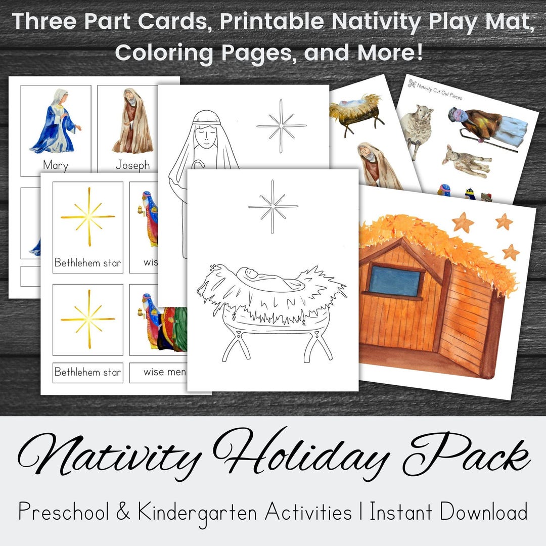 Nativity Holiday Printable Activities Pack, Christmas Nativity ...