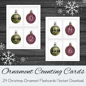 Christmas Counting Flashcards, Preschool Christmas Printables ...