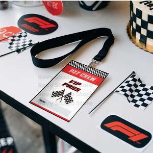 Pit Crew VIP Passes - Race Car / F1 Birthday Party Digital Card/tag ...