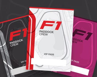 Pit Crew VIP Passes - Race Car / F1 Birthday Party Digital Card/tag ...