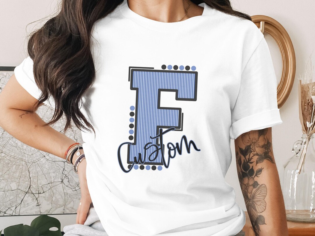 Initial F Sublimation Design, Custom PNG Digital Download, Blue Letter ...