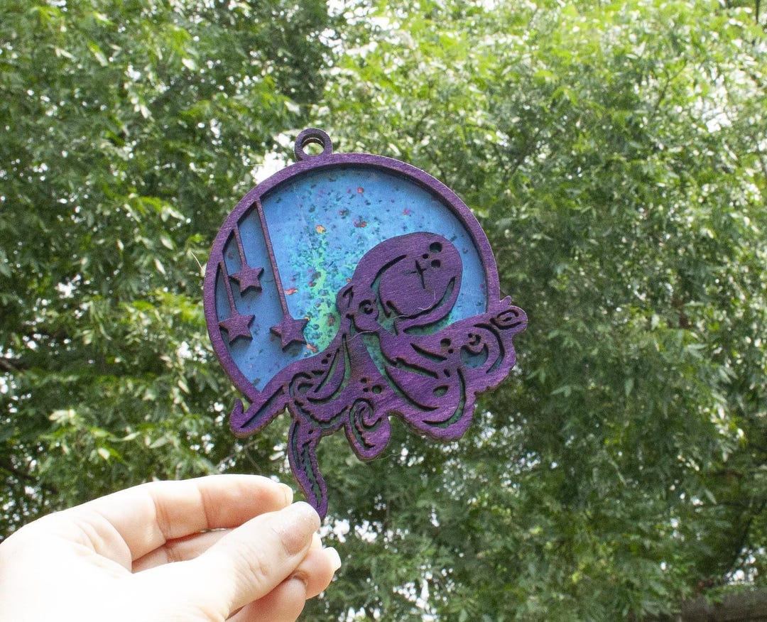 Octopus Suncatcher, Beach Life Suncatcher, Ocean Beach Sun Catcher - Etsy