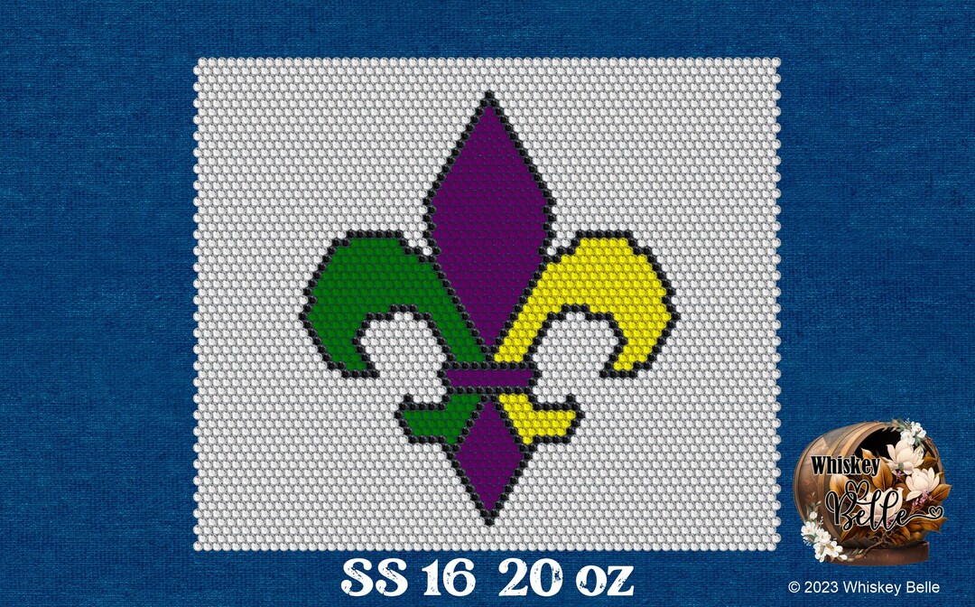 Fleur De Lis SS16 20oz Rhinestone Tumbler Template Pattern - Etsy