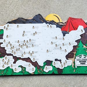 Custom US National Parks Tracker, National Parks Marker, Travelers Map ...