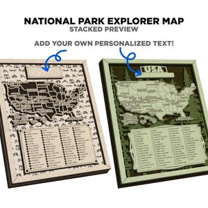 US National Parks Explorer Map, National Parks Marker, Travelers Map ...