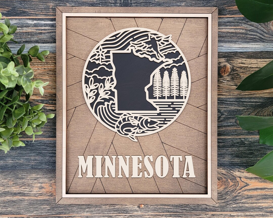 Minnesota Frame Pop Ornament or Sign, Minnesota Proud, Minnesota ...