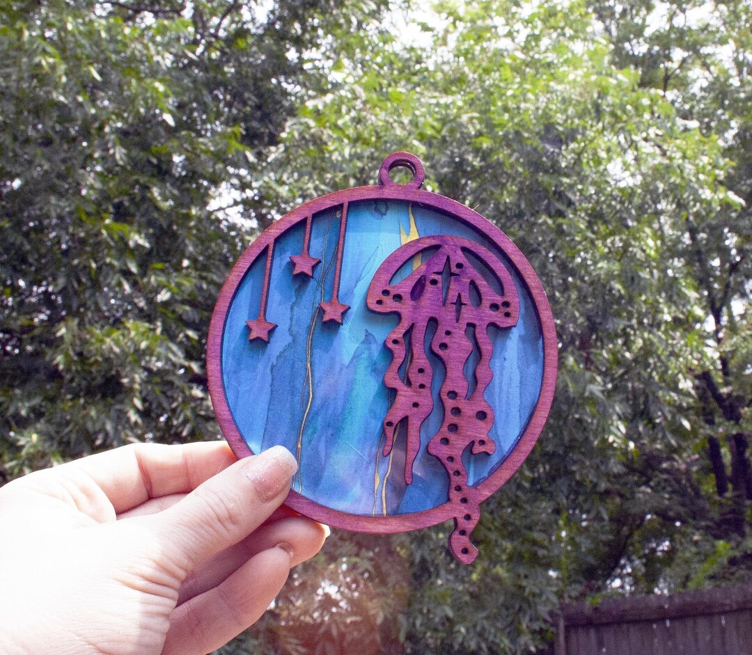 Jelly Fish Suncatcher, Beach Life Suncatcher, Ocean Beach Sun Catcher ...