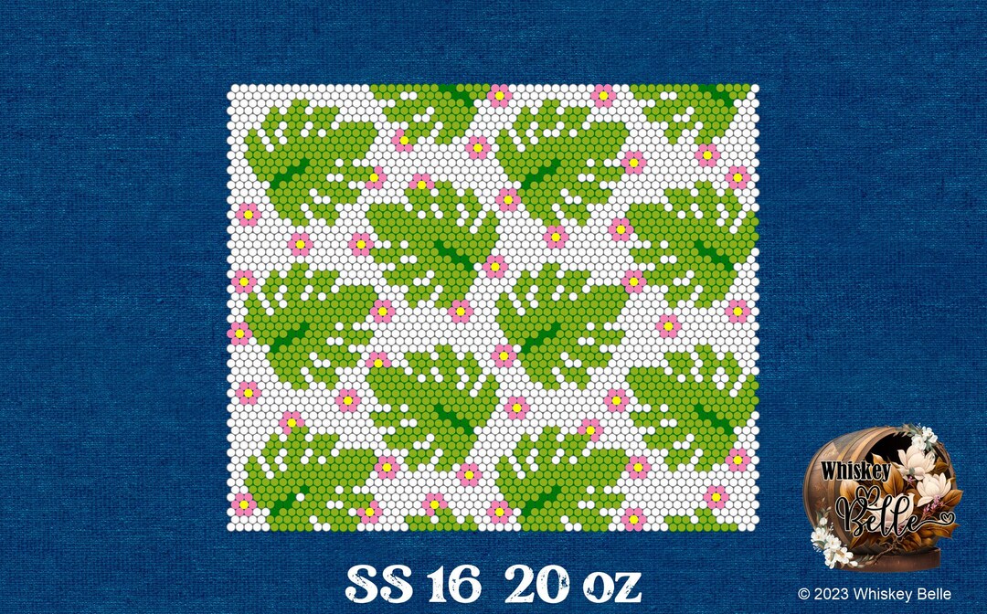 Monstera Daisy SS16 20oz Rhinestone Tumbler Template Pattern - Etsy