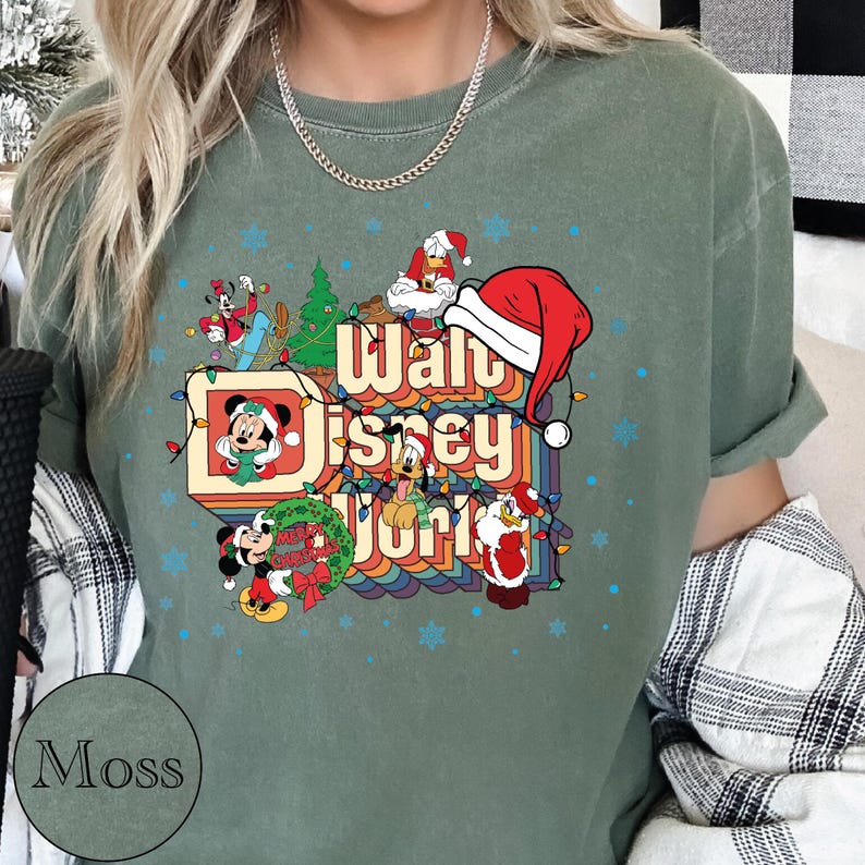 Vintage Walt Disney World Christmas Shirt, Retro Mickey and Friends Tee ...