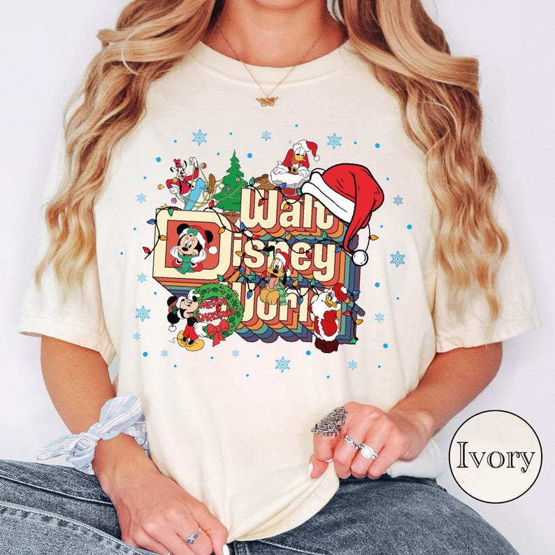 Vintage Walt Disney World Christmas Shirt, Retro Mickey and Friends Tee ...