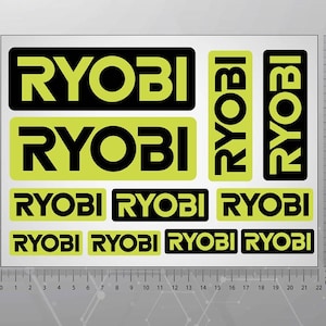 Ryobi Stickers Set, Ryobi Decals, Medium Set Car, Bike, Laptop Stickers ...
