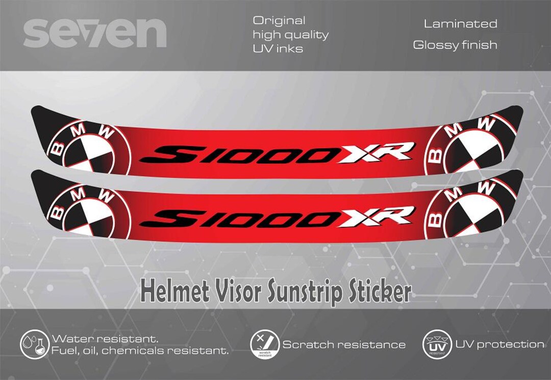 2x S1000 XR Helmet Visor Sunstrip Sticker Decal - 295mm High Quality ...