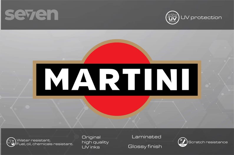 Martini Car Sticker, Martini Car Decal, Door, Hood, High Quality ...
