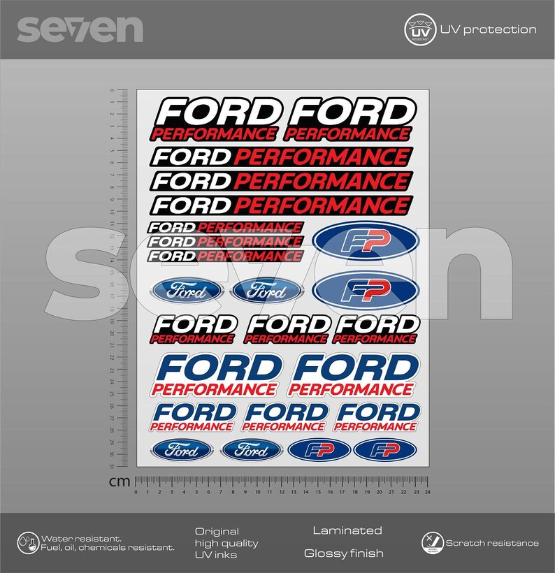 Ford Performance Stickers Set, Ford Performance Decals, Car, Bike ...