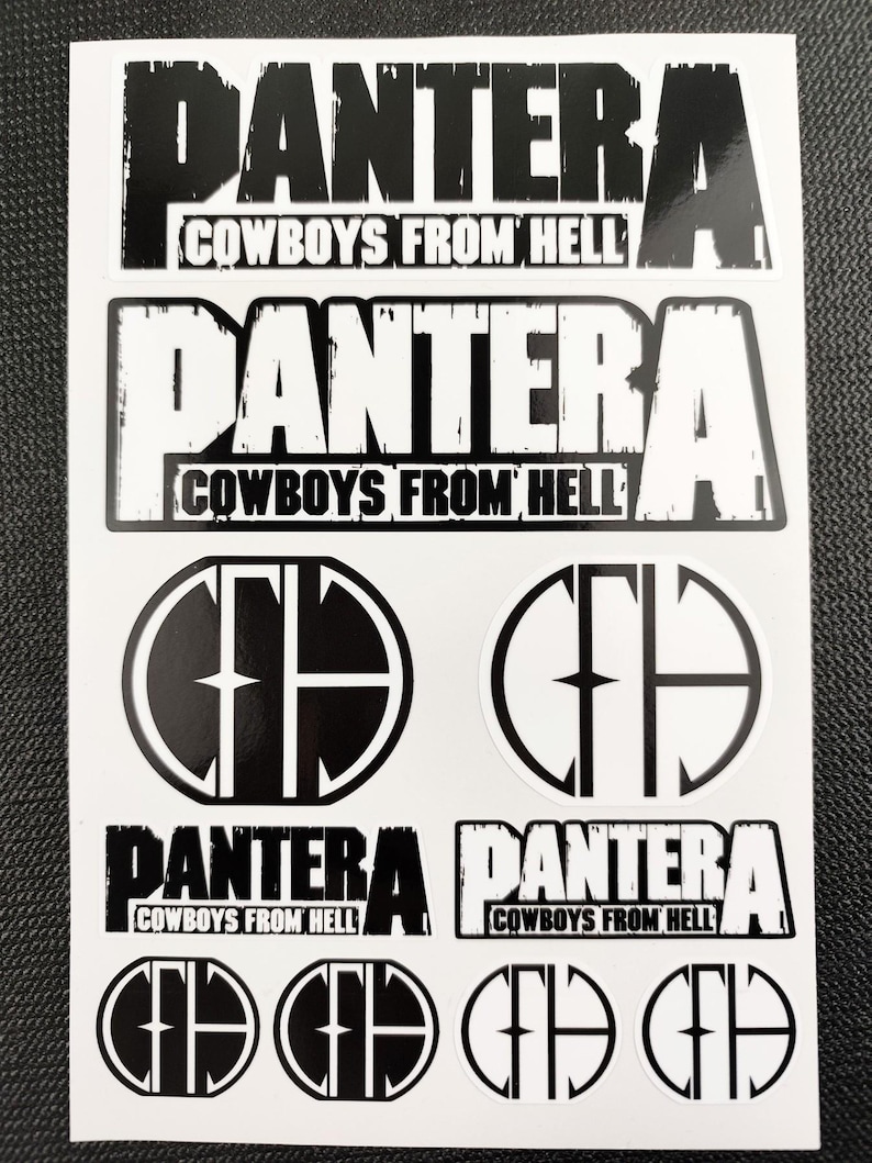 Pantera Stickers Set, Pantera Decals, Medium Set Car, Bike, Laptop ...