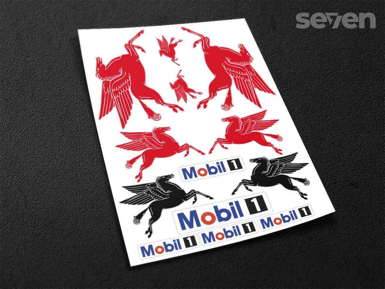 Mobil 1 Stickers Set, Mobil 1 Decals, Car, Bike, Laptop Stickers, High ...