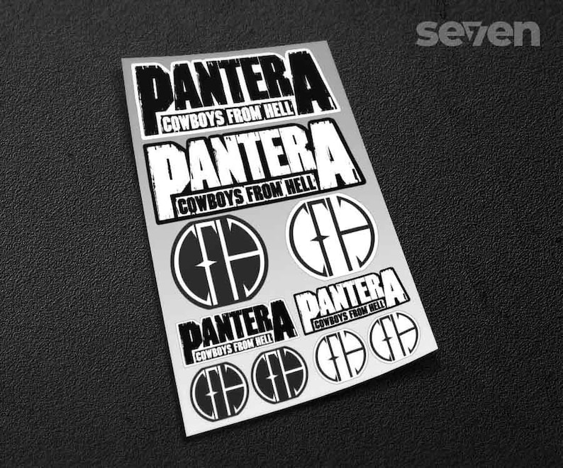 Pantera Stickers Set, Pantera Decals, Medium Set Car, Bike, Laptop ...