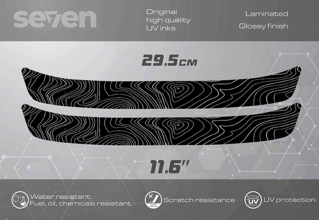 2x Topographic Helmet Visor Sunstrip Sticker Decal - 295mm High Quality ...