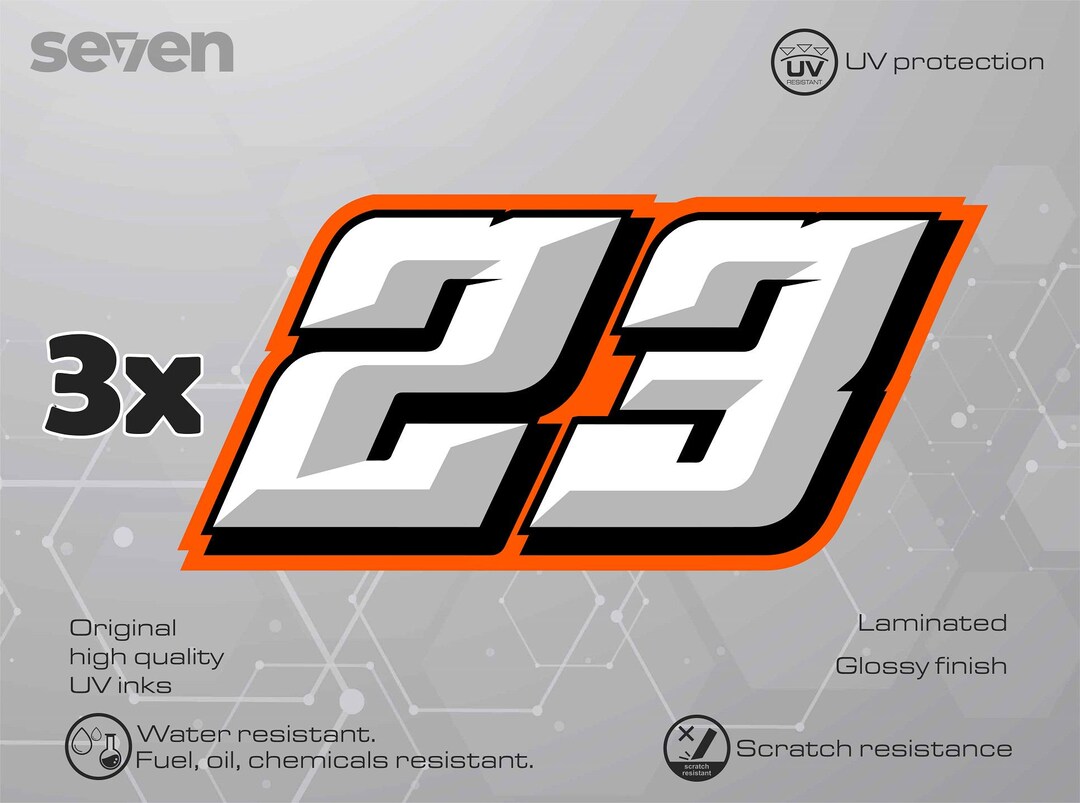 3x Custom Race Number Stickers Car, Bike, Vinyl Decals High Quality ...