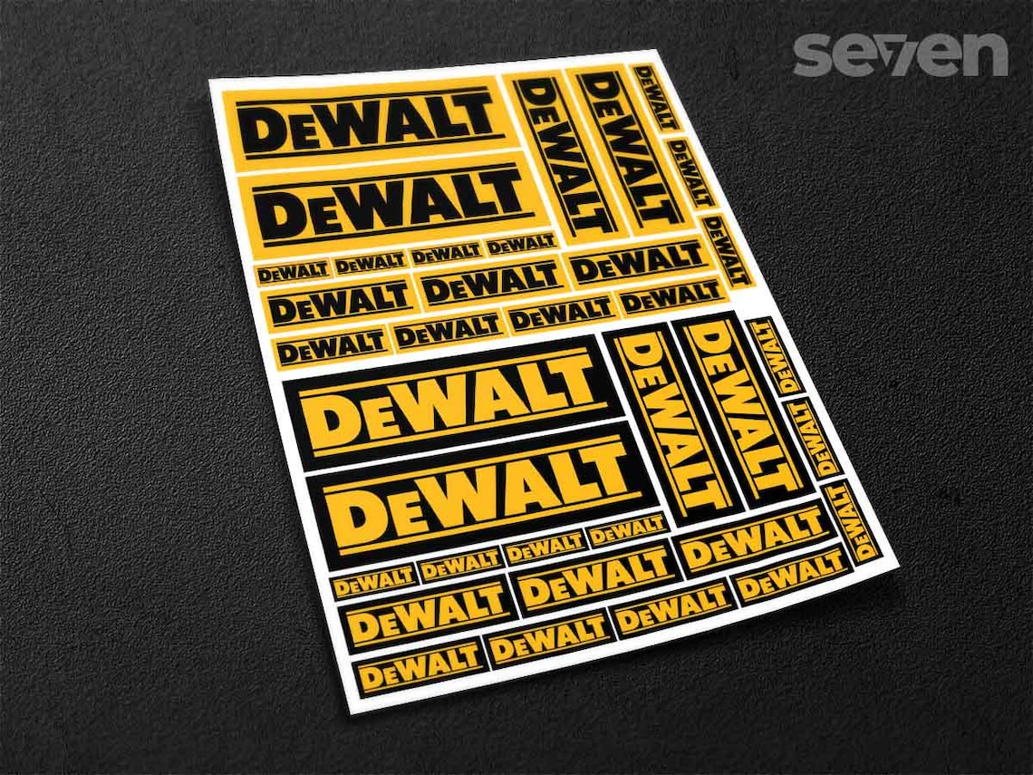 Dewalt Stickers Set, Dewalt Decals, Large Set Car, Bike, Laptop ...