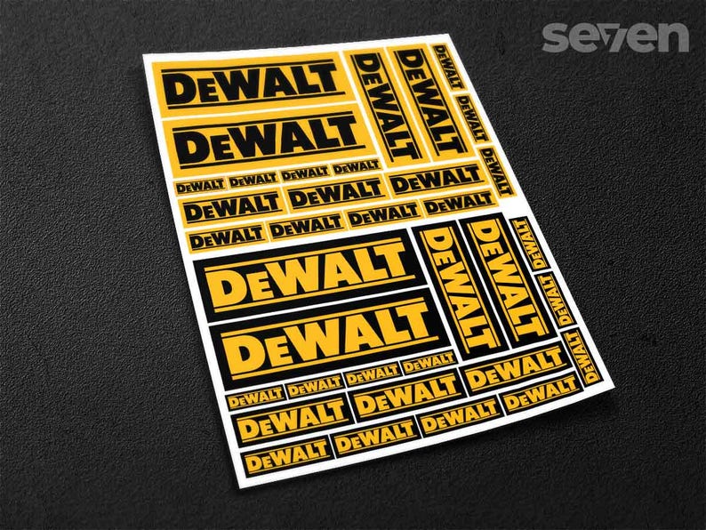 Dewalt Stickers Set, Dewalt Decals, Large Set Car, Bike, Laptop ...