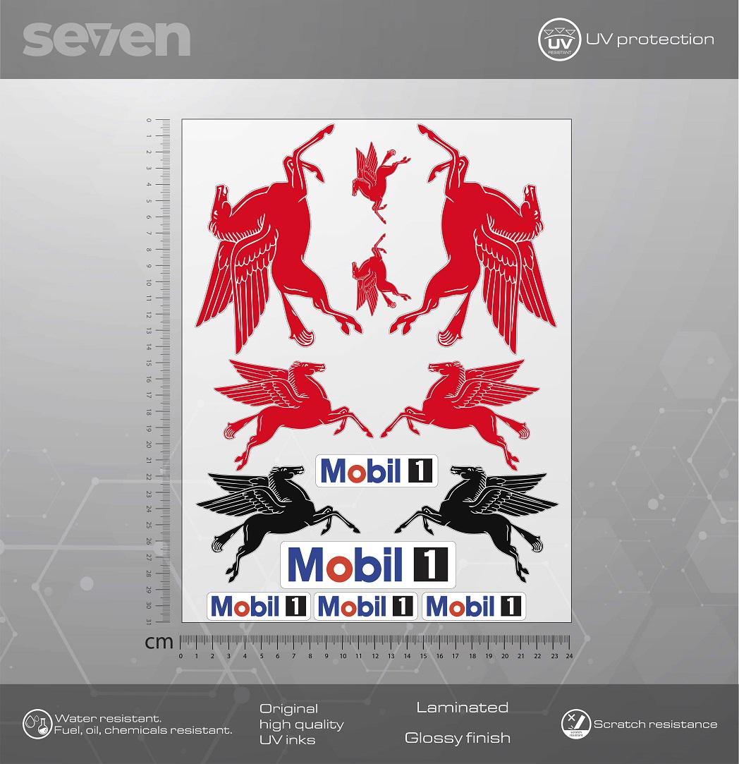 Mobil 1 Stickers Set, Mobil 1 Decals, Car, Bike, Laptop Stickers, High ...