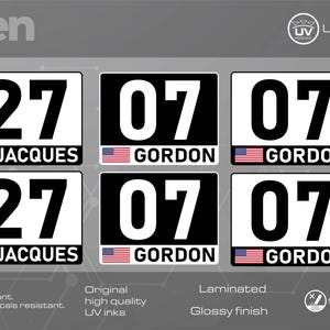 2x Custom Race Car Number Plate Car Door Decal, High Quality Laminated ...