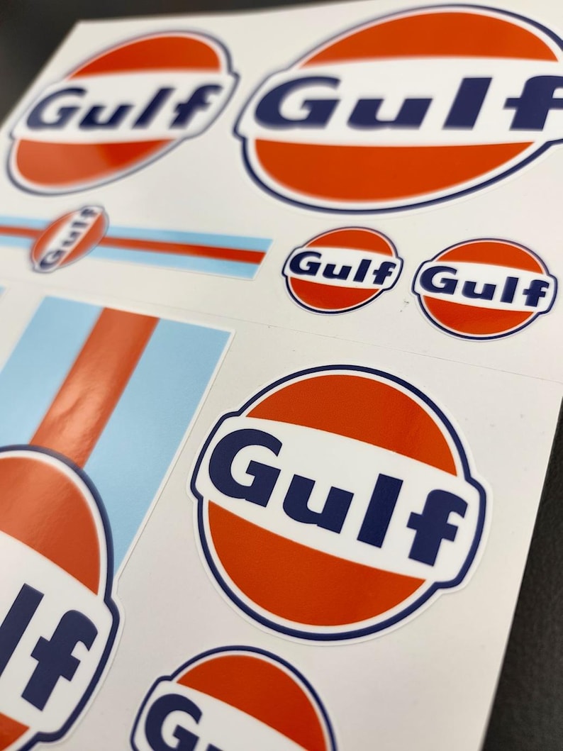 Gulf Stickers Set, Gulf Livery Decals, Car, Bike, Laptop Stickers, High ...