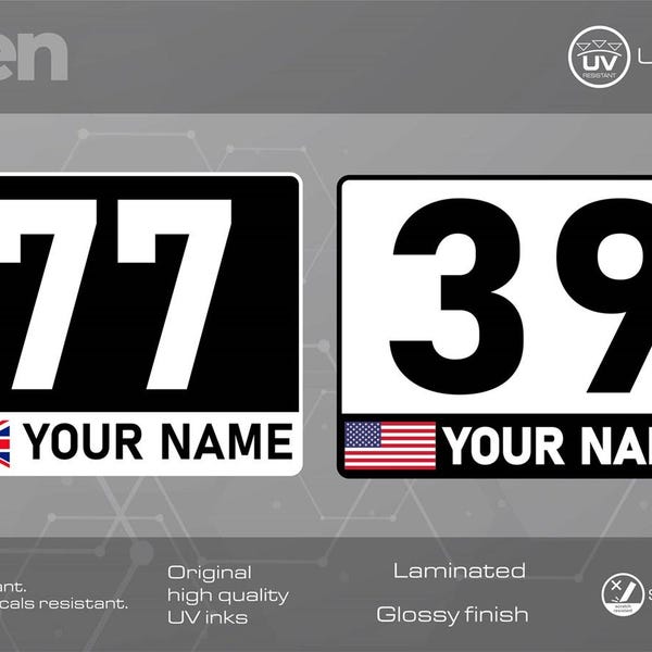 Race Number Decals - Etsy UK