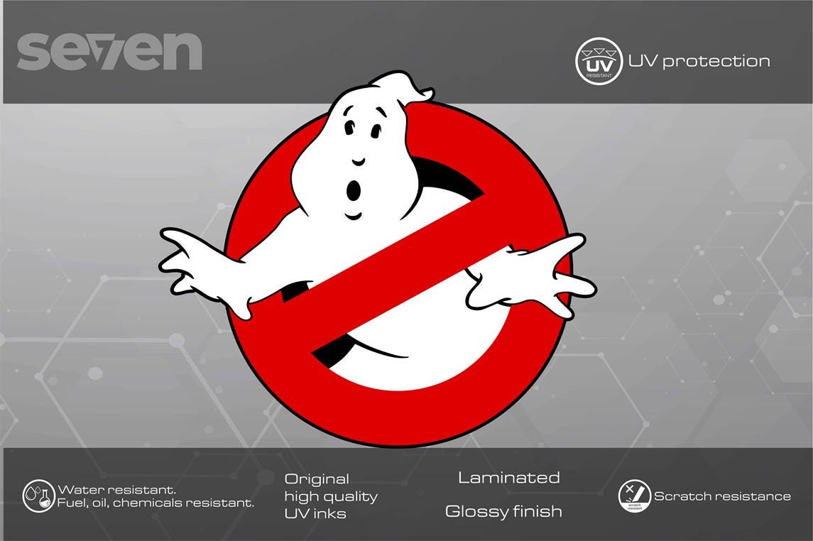2x Ghostbusters Car Sticker, Ghostbusters Car Door Decal, High Quality ...