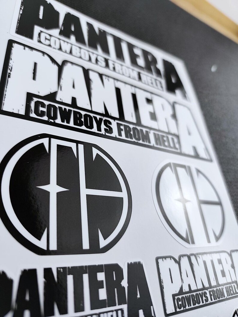 Pantera Stickers Set, Pantera Decals, Medium Set Car, Bike, Laptop Stickers, High Quality ...