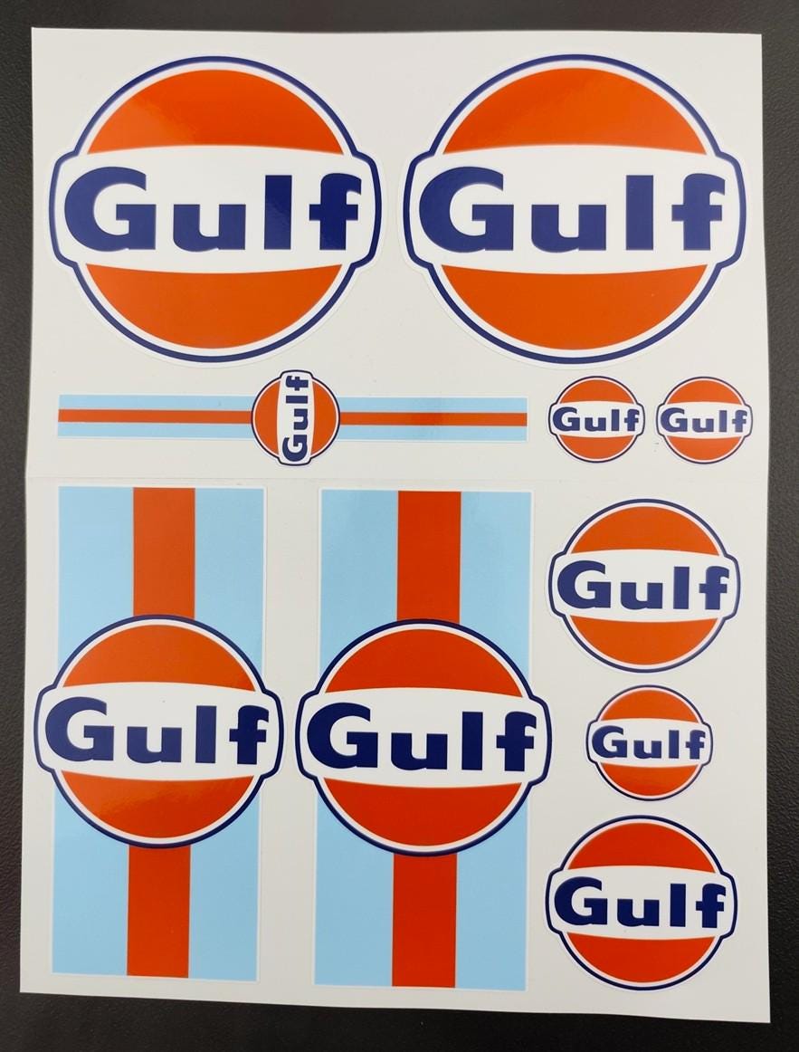 Gulf Stickers Set, Gulf Livery Decals, Car, Bike, Laptop Stickers, High ...