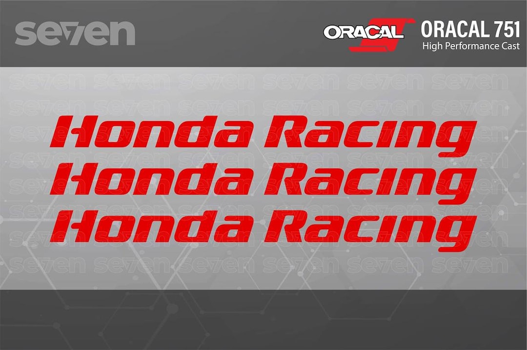 3x Honda Racing Decal, Stickers High Quality 751C High Performance Cast ...