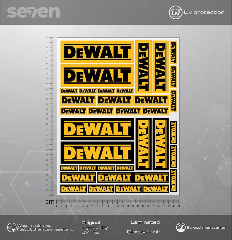 Dewalt Stickers Set, Dewalt Decals, Large Set Car, Bike, Laptop ...