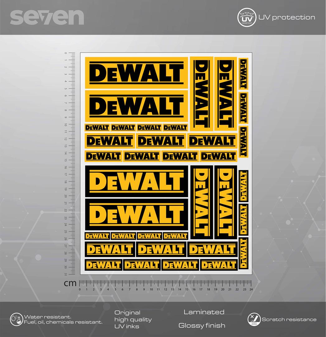 Dewalt Stickers Set, Dewalt Decals, Large Set Car, Bike, Laptop ...