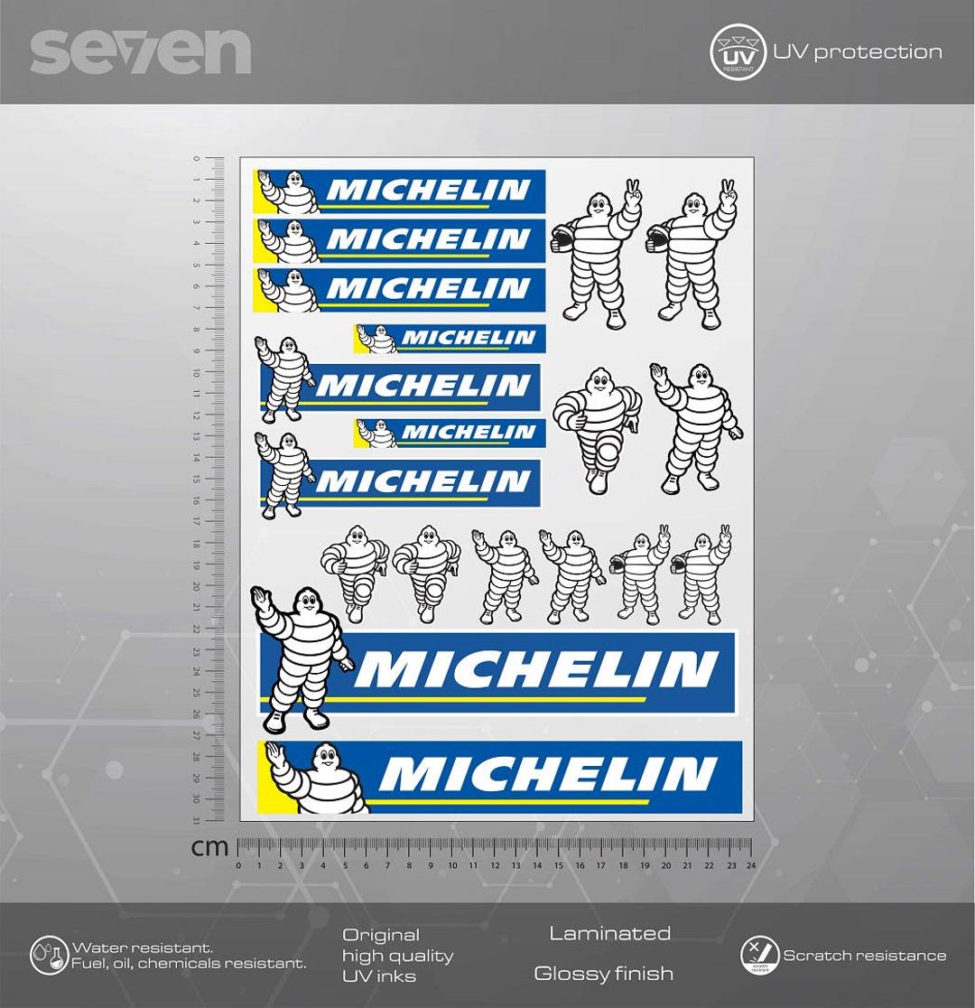 Michelin Stickers Set, Michelin Decals, Car, Bike, Laptop Stickers ...