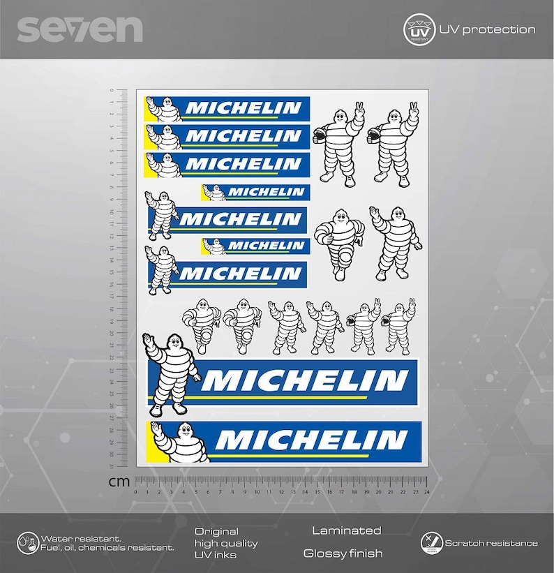Michelin Stickers Set, Michelin Decals, Car, Bike, Laptop Stickers ...