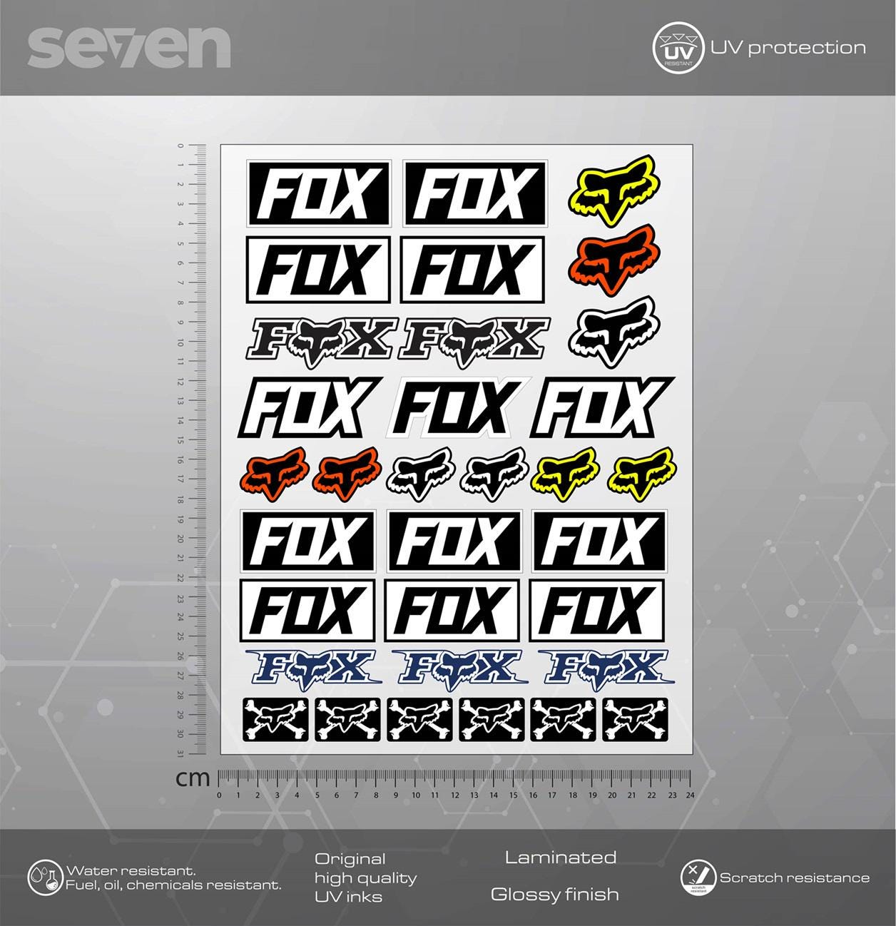 Fox Stickers Set, Fox Racing Decals, Car, Bike, Laptop Stickers, High ...