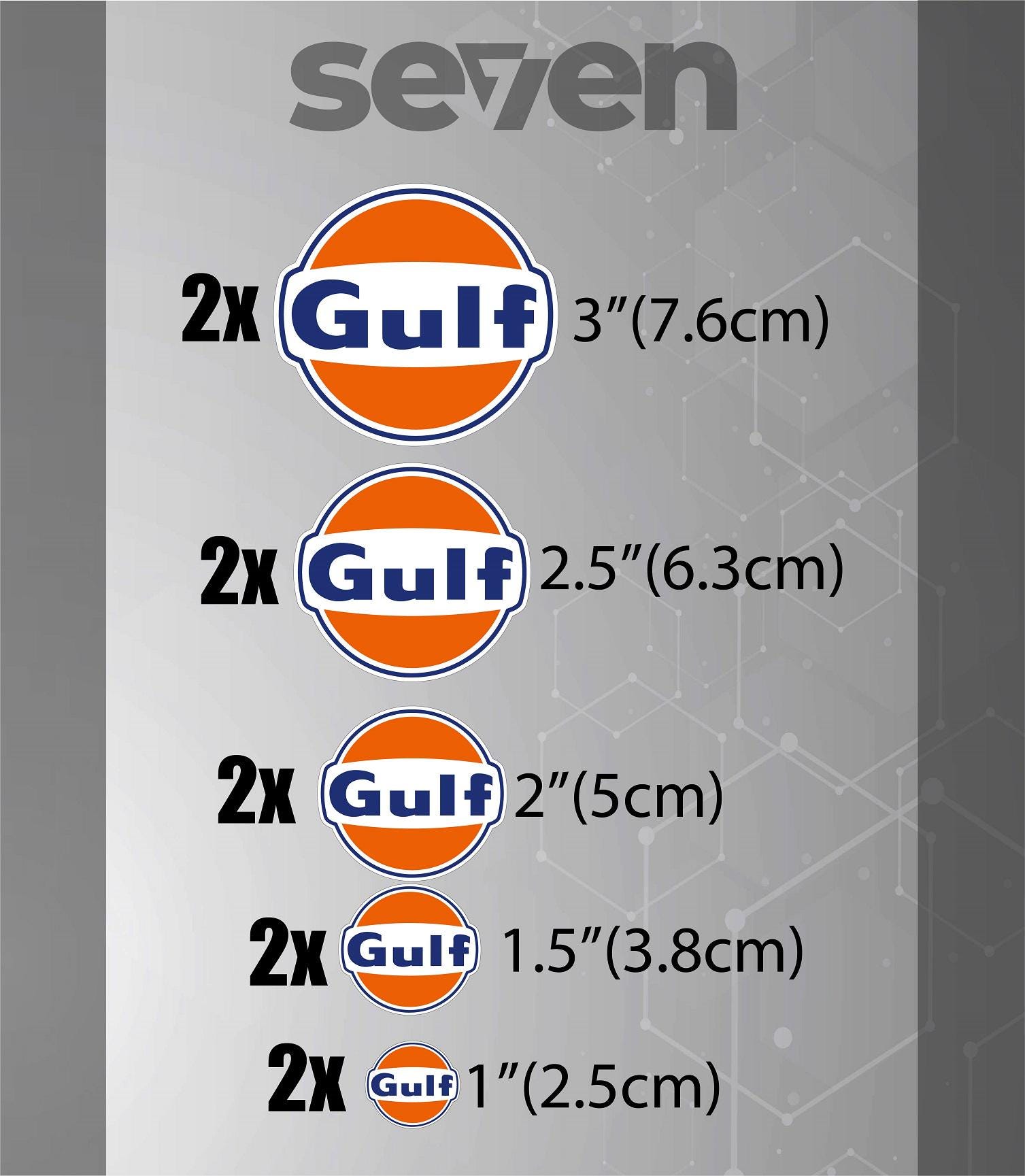 Gulf Stickers Medium Set, 10 Stickers Set Gulf Livery Decals, Car, Bike ...