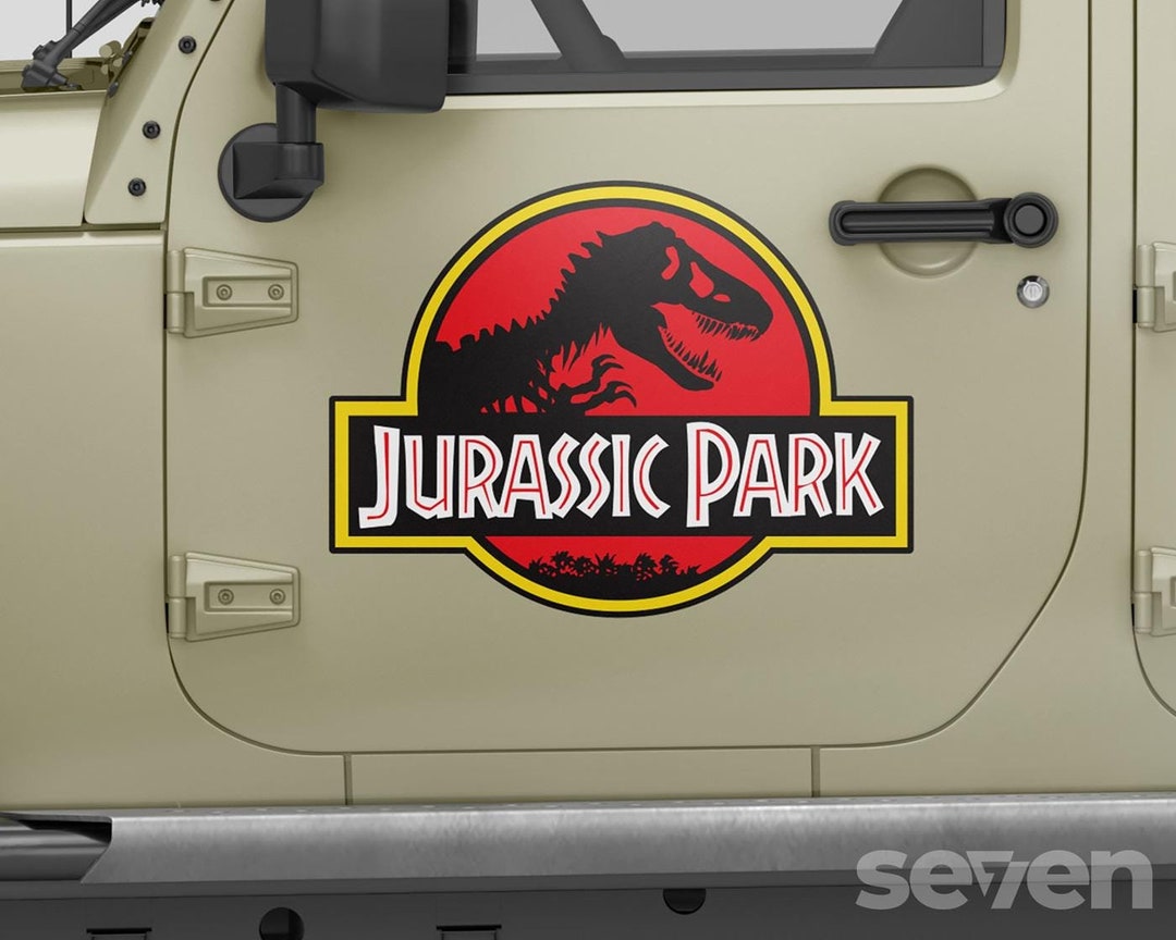 2x Jurassic Park Car Sticker, Jurassic Park Car Door Decal, High ...